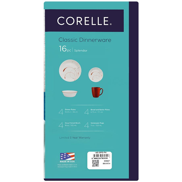 Corelle 16pc Dinner Set - Splendor – Bakeware.pk