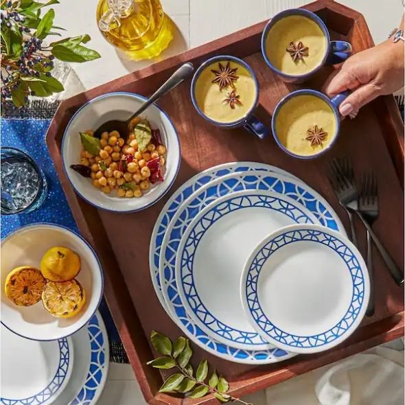 Corelle 16pc Dinner Set - Cobalt Circle – Bakeware.pk