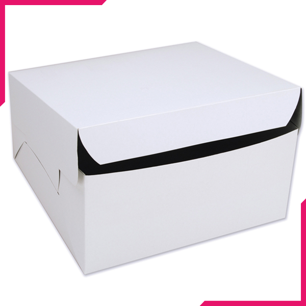White Cake Box 10x10 Inches – Bakeware.pk
