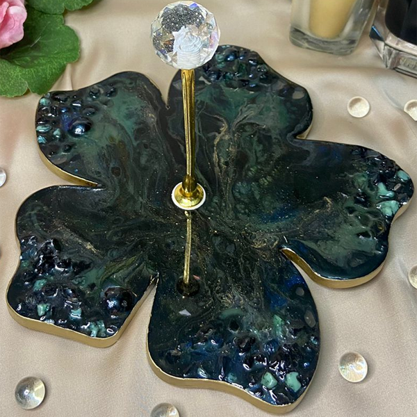 Handmade Resin Art Black Galaxy Platter – Bakeware.pk
