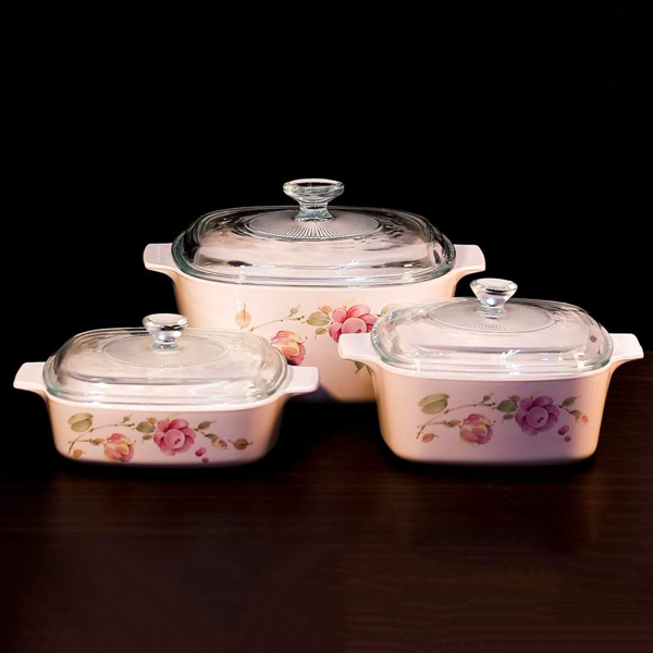 CorningWare Classics 6pc Casserole Set - Country Rose – Bakeware.pk