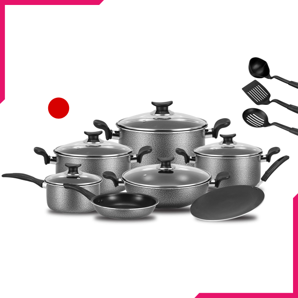 Kitchen King Trend Cook Set 15Pcs Red – Bakeware.pk