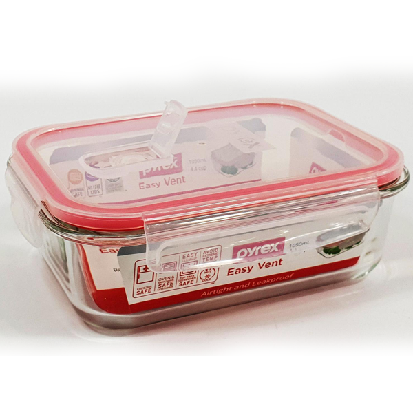 Pyrex Easy Vent Square Glass Food Storage Container – Bakeware.pk