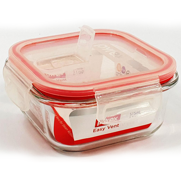 Pyrex Easy Vent Square Glass Food Storage Container – Bakeware.pk